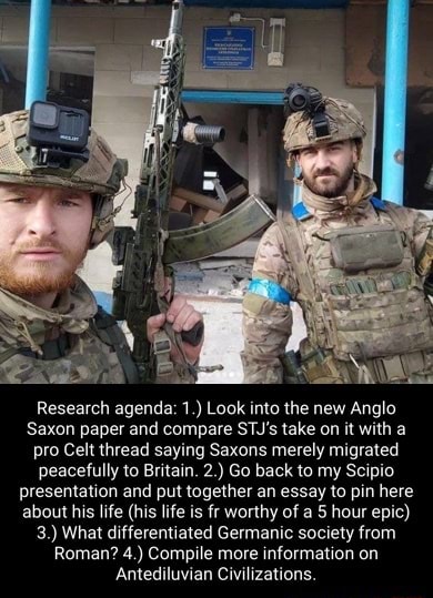 Research agenda: 1.) Look into the new Anglo Saxon paper and compare ...