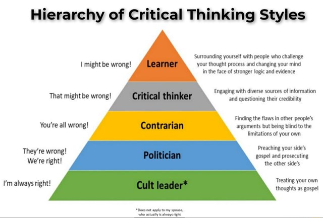 Hierarchy of Critical Thinking Styles Surrounding yourself with people ...