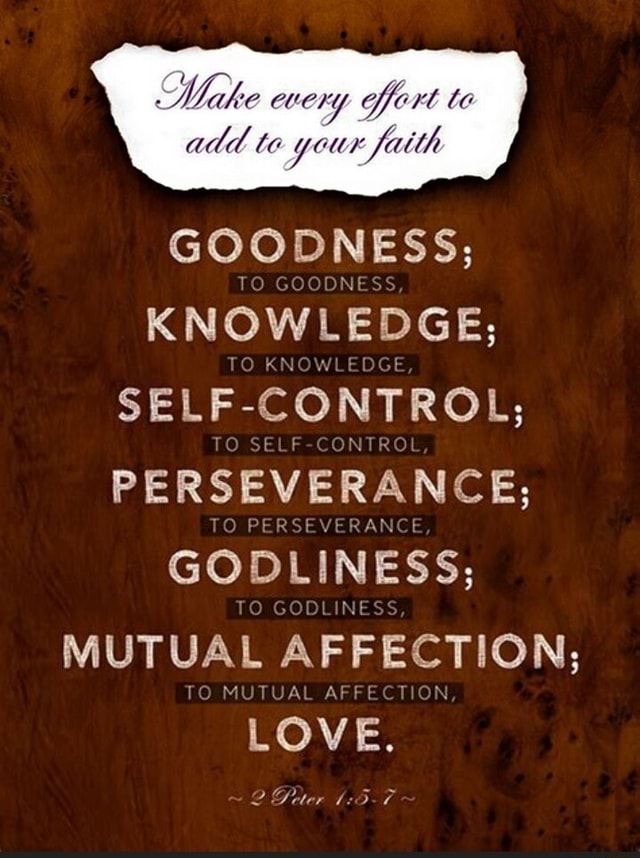 Wake every fort te add GOODNESS; TO GOOONESS, KNOWLEDGE; TO KNOWLEOGE ...