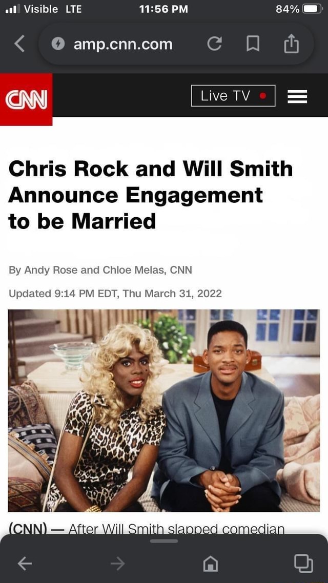 al! Visible LTE PM 84% CIN Live TV - Chris Rock and Will Smith Announce ...