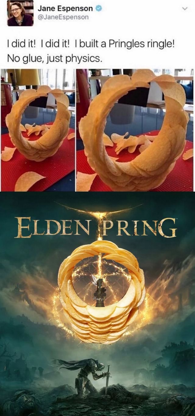 Jane Espenson I did it! I did it! I built a Pringles ringle! No glue ...