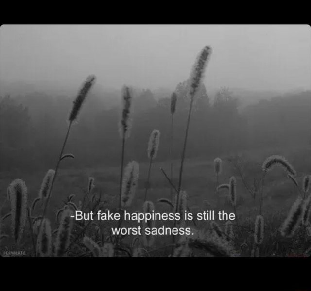 -But fake happiness is still the worst sadness. - iFunny