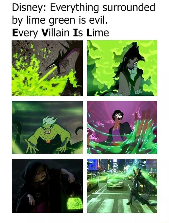 Disney: Everything surrounded by lime green is evil. Every Villain Is ...