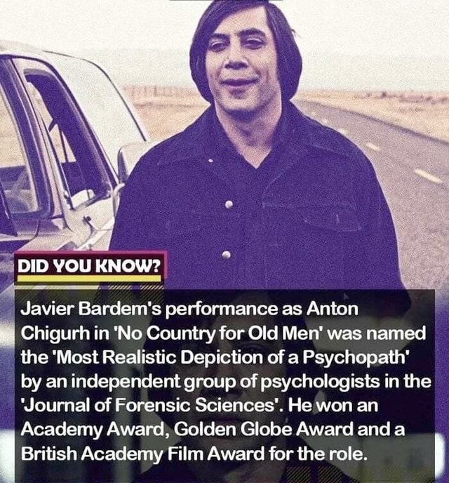 DID YOU KNOW? Javier Bardem's performance as Anton Chigurh in 'No ...