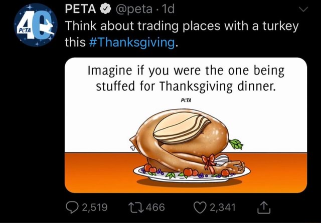 PETA@ @peta id Think about trading places with a turkey this # ...
