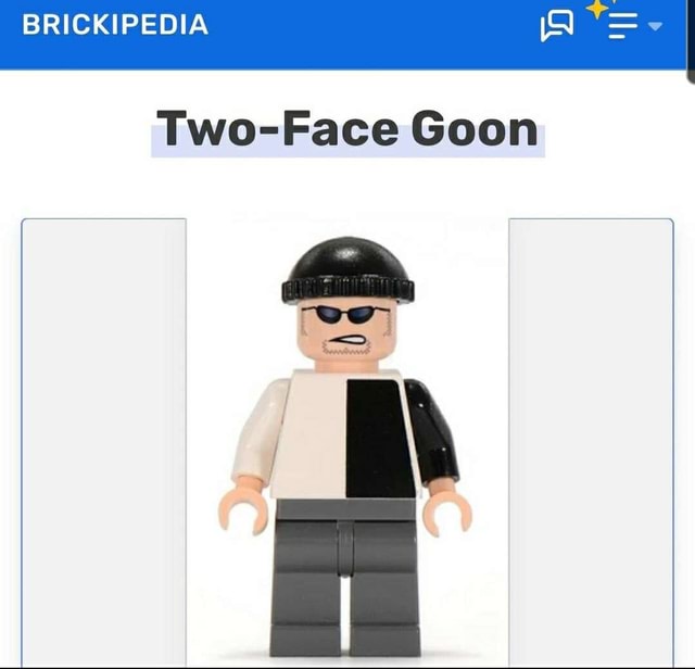 BRICKIPEDIA IQ Two-Face Goon - iFunny