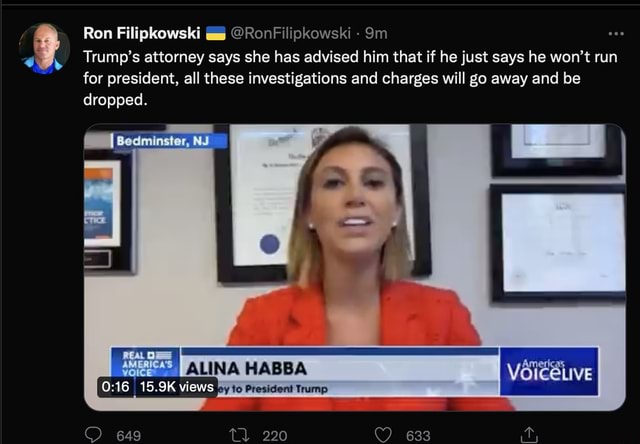 Ron Filipkowski @RonFilipkowski - Beaminster, Trump's attorney says she ...