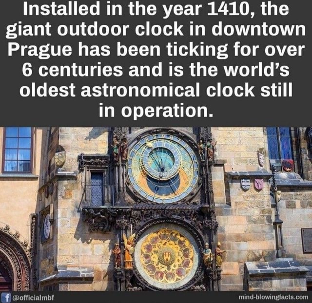Installed in the year 1410, the giant outdoor clock in downtown Prague ...
