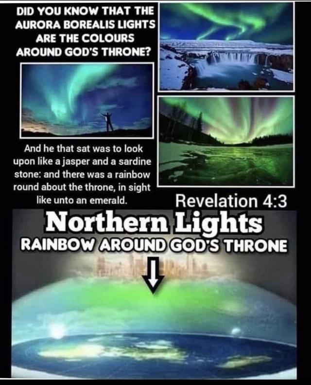 DID YOU KNOW THAT THE AURORA BOREALIS LIGHTS ARE THE COLOURS AROUND GOD ...