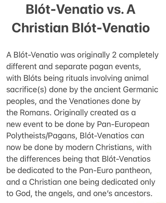 Blot-Venatio vs. A Christian Blot-Venatio A Blot-Venatio was originally ...