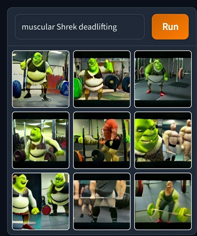 Run muscular Shrek deadlifting - iFunny