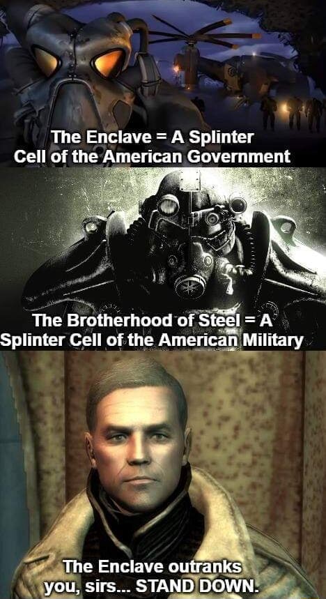 The Enclave = A Splinter Cell of the American Go The Brotherhood of ...