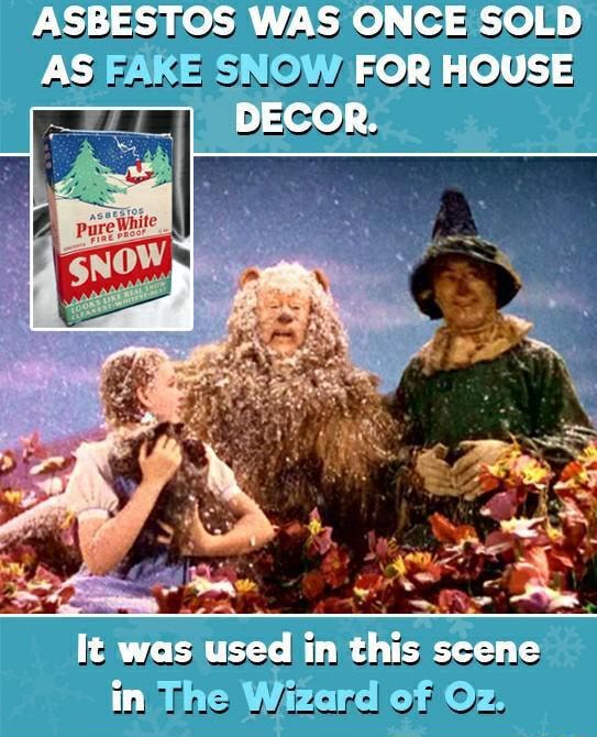 ASBESTOS WAS ONCE SOLD AS FAKE SNOW FOR HOUSE DECOR. It was used in ...
