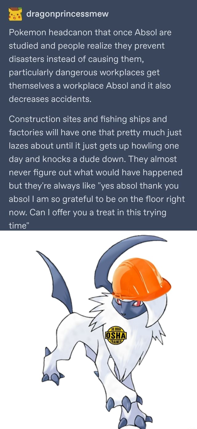 Pokemon headcanon that once Absol are studied and people realize they ...