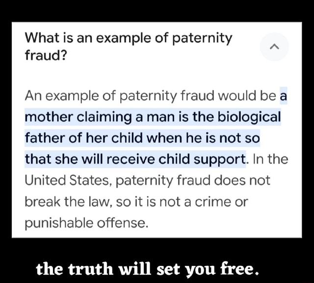 What is an example of paternity fraud? An example of paternity fraud ...