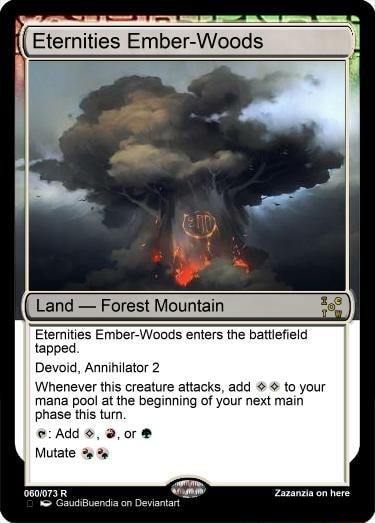 Land - Forest Mountain Eternities Ember-Woods enters the battlefield ...