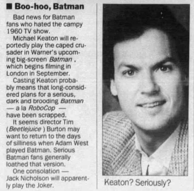 Bad news for Batman fans who hated the campy 1960 TV show. Michael ...