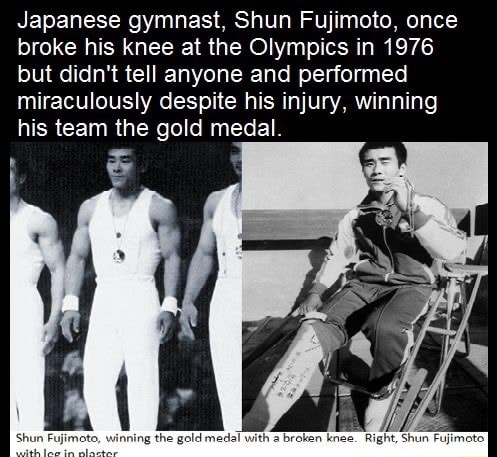 Japanese gymnast, Shun Fujimoto, once broke his knee at the Olympics in ...