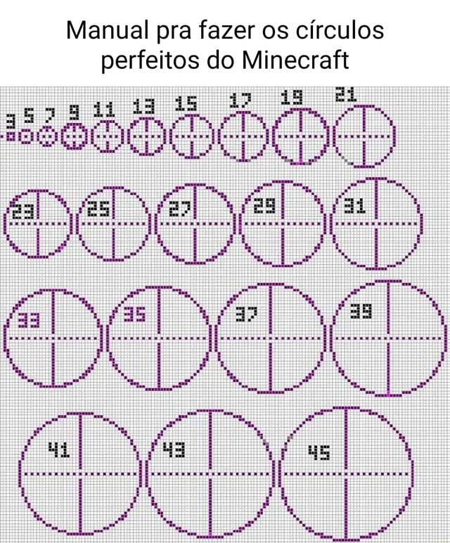 Manual pra fazer os círculos perfeitos do Minecraft 12 [Es oa) Nai es ...