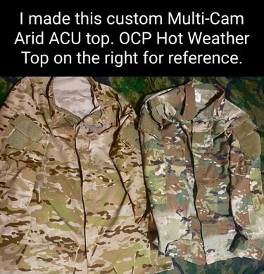 I made this custom Multi-Cam Arid ACU top. OCP Hot Weather Top on the ...
