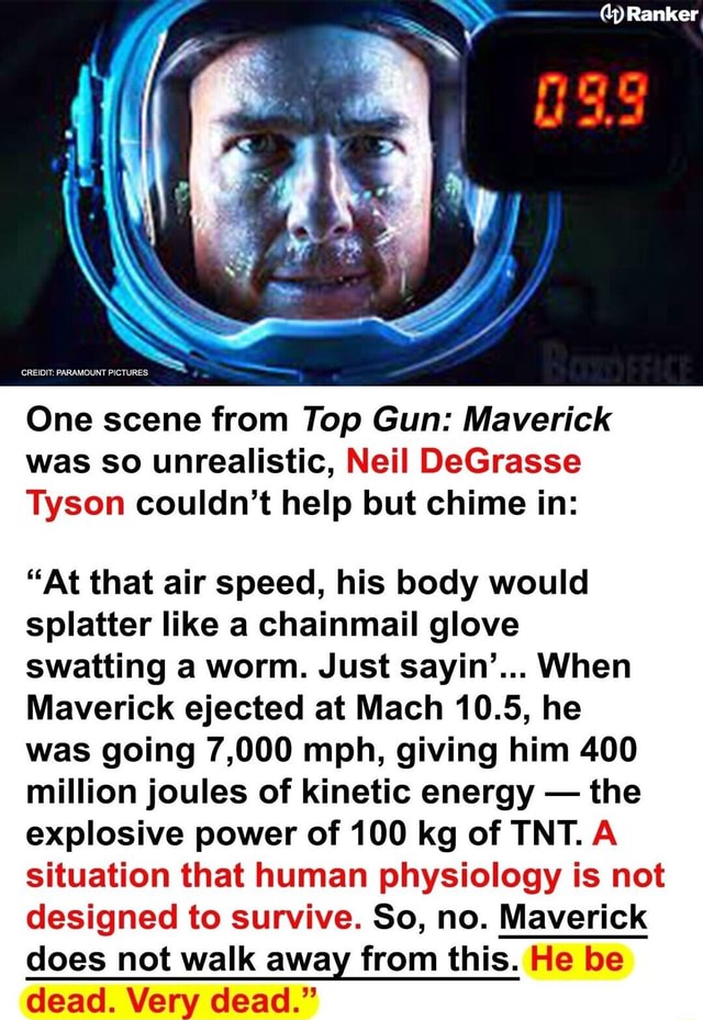 Ranker One scene from Top Gun: Maverick was so unrealistic, Neil ...
