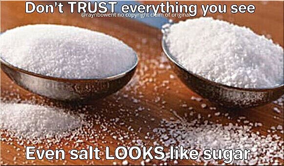 Don't TRUST everything you see "Even salt LOOKS-like suga - America’s ...