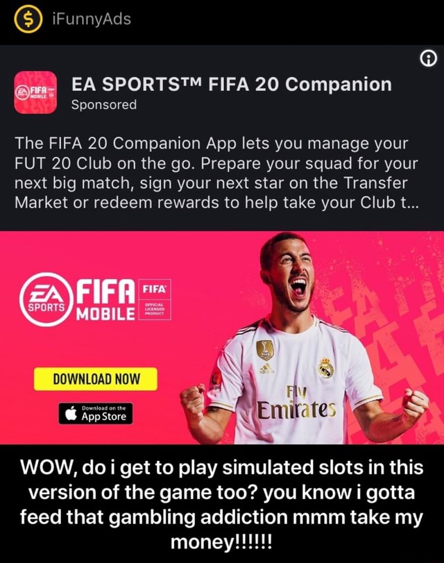 EA SPORTS™ FIFA 20 Companion The FIFA 20 Companion App lets you manage your FUT 20 Club on the ...