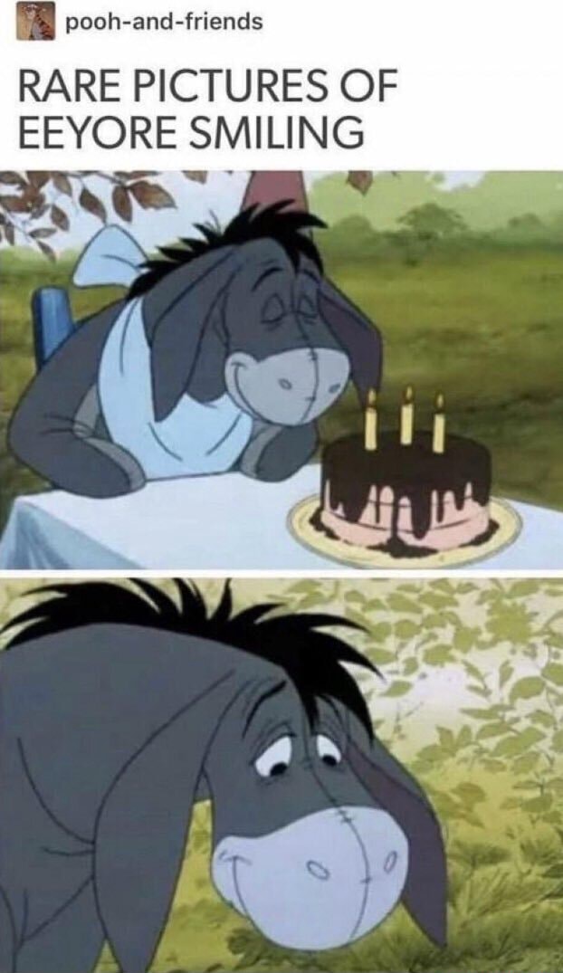 RARE PICTURES OF EEYORE SMILING - America’s best pics and videos