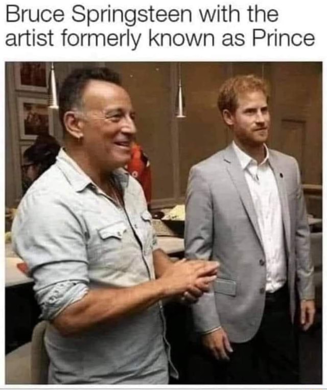 Bruce Springsteen with the artist formerly known as Prince AR - iFunny