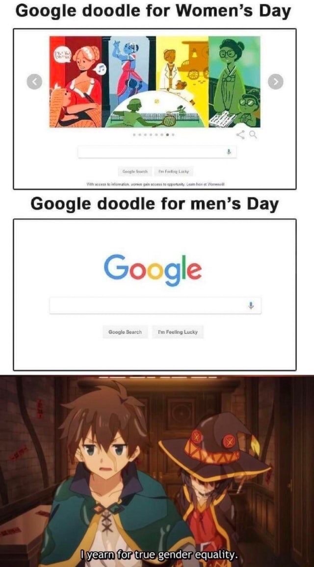 Google doodle for Women's Day Google doodle for men's Day Go "le ...