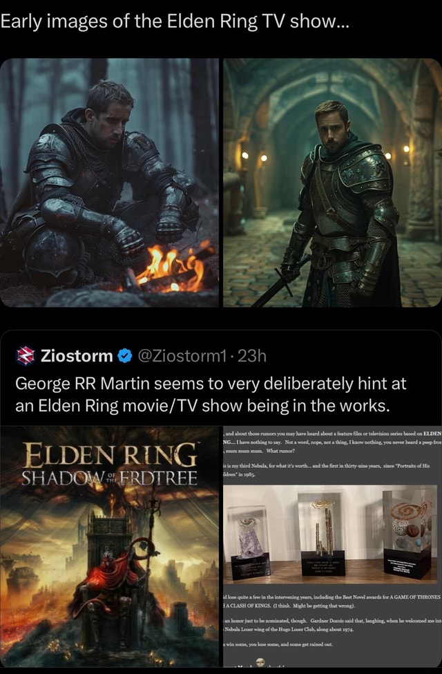 Early images of the Elden Ring TV show... George RR Martin seems to ...