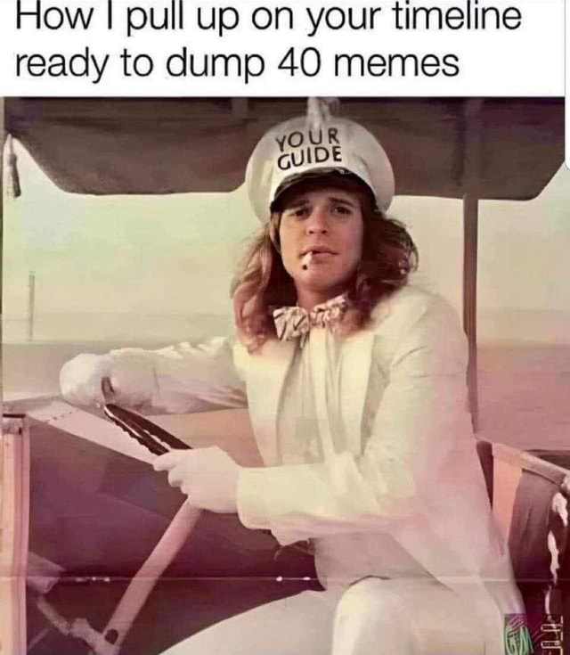 How I pull up on your timeline ready to dump 40 memes Ne - iFunny