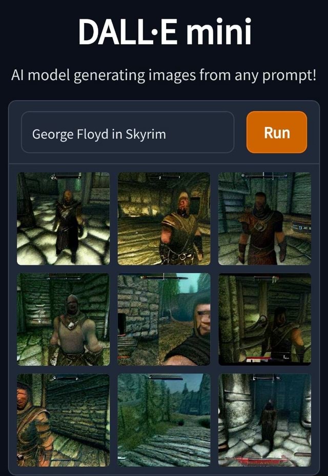 Mini Al model generating images from any prompt! George Floyd in Skyrim ...