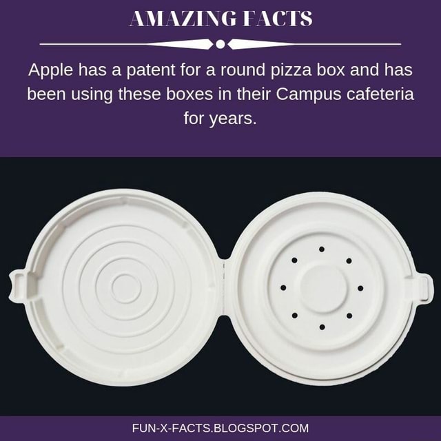 AMAZING FACTS DO Apple has a patent for a round pizza box and has been ...