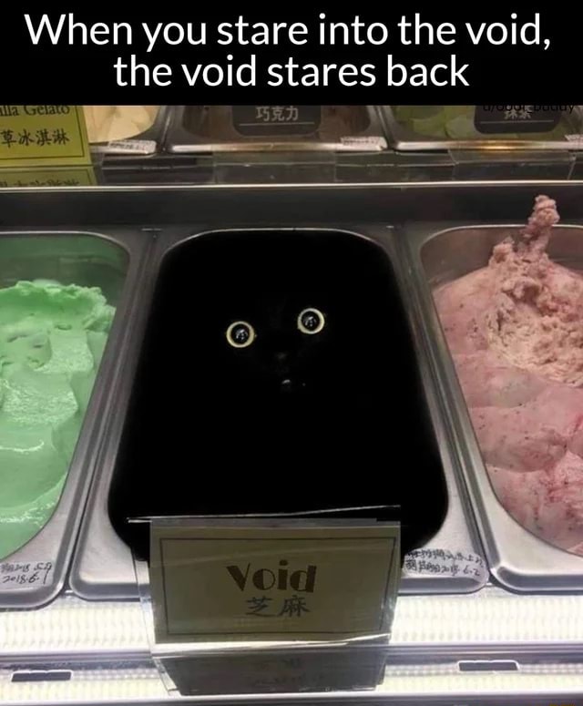When you stare into the void, the void stares back - iFunny