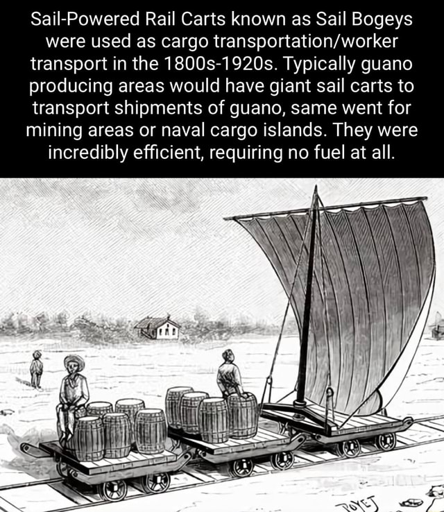 Sail-Powered Rail Carts known as Sail Bogeys were used as cargo ...