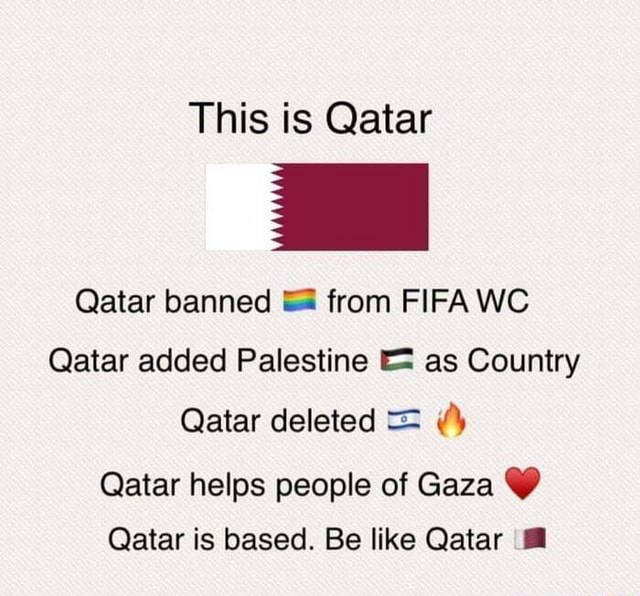 This is Qatar Qatar banned from FIFA WC Qatar added Palestine E= as ...