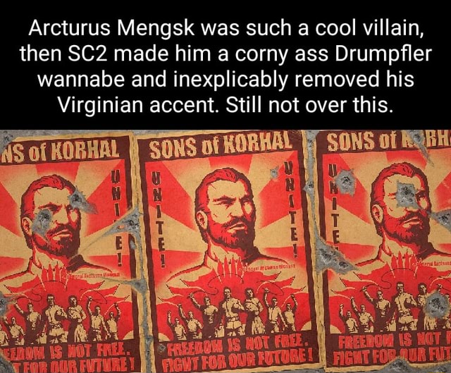 Arcturus Mengsk was such a cool villain, then made him a corny ass ...