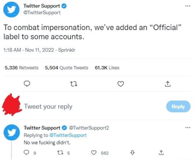 Twitter Support @TwitterSupport To combat impersonation, we've added an ...