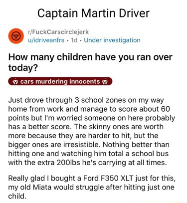 Captain Martin Driver uridriveanfrs Under investigation How many ...