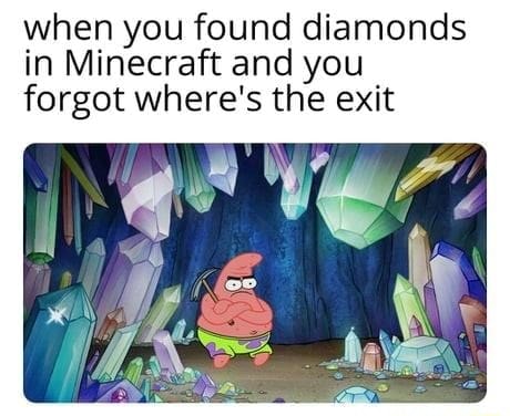 When you found diamonds in Minecraft and you forgot where‘s the exit ...