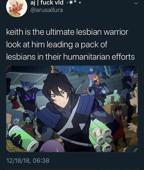 Keith Is The Ultimate Lesbian Warrior Look At Him Leading A Pack Of Lesbians In Their