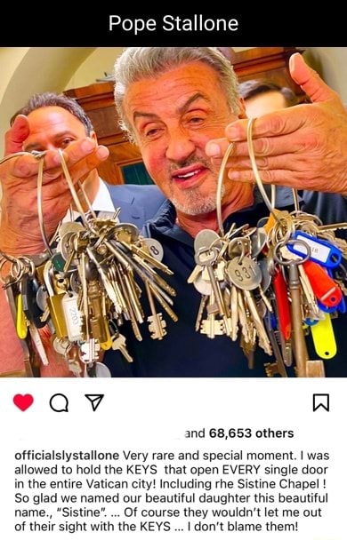 Pope Stallone and 68,653 others av officialslystallone Very rare and ...