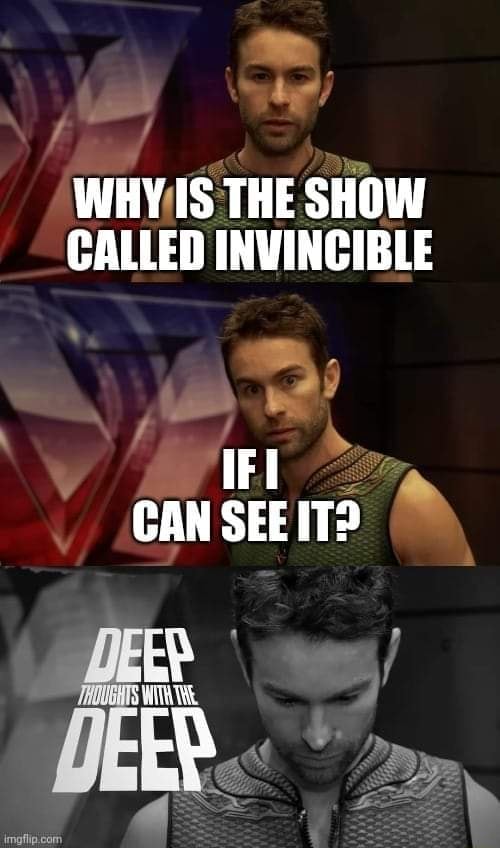 WHY IS THE SHOW CALLED INVINCIBLE IF CAN SEE IT? - iFunny