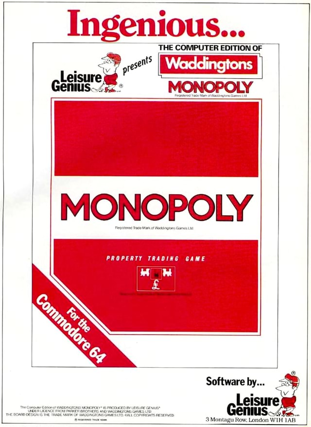 Monopoly alternate advert flyer 2 - THE COMPUTER EDITION OF Waddingtons ...