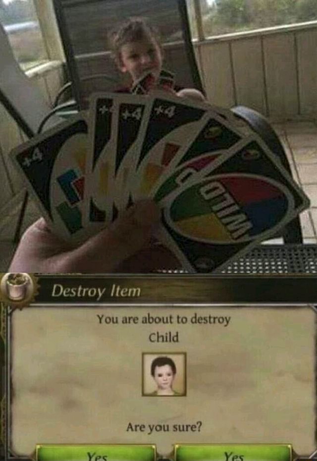 Destroy You are about to destroy Child Are you sure? - iFunny