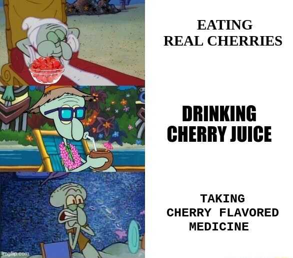 EATING REAL CHERRIES DRINKING CHERRY JUICE TAKING CHERRY FLAVORED ...