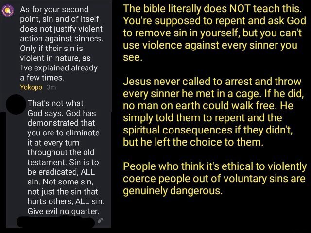 (a) As for your second point, sin and of itself does not justify ...