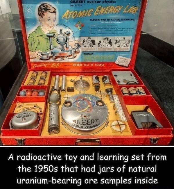 A radioactive toy and learning set from the 1950s that had jars of ...