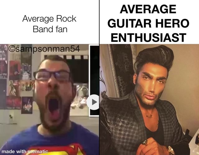 AVERAGE Average Rock fan GUITAR HERO Band fan made with ati ENTHUSIAST ...